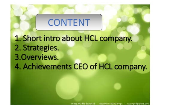 PPT on HCL company | PPT