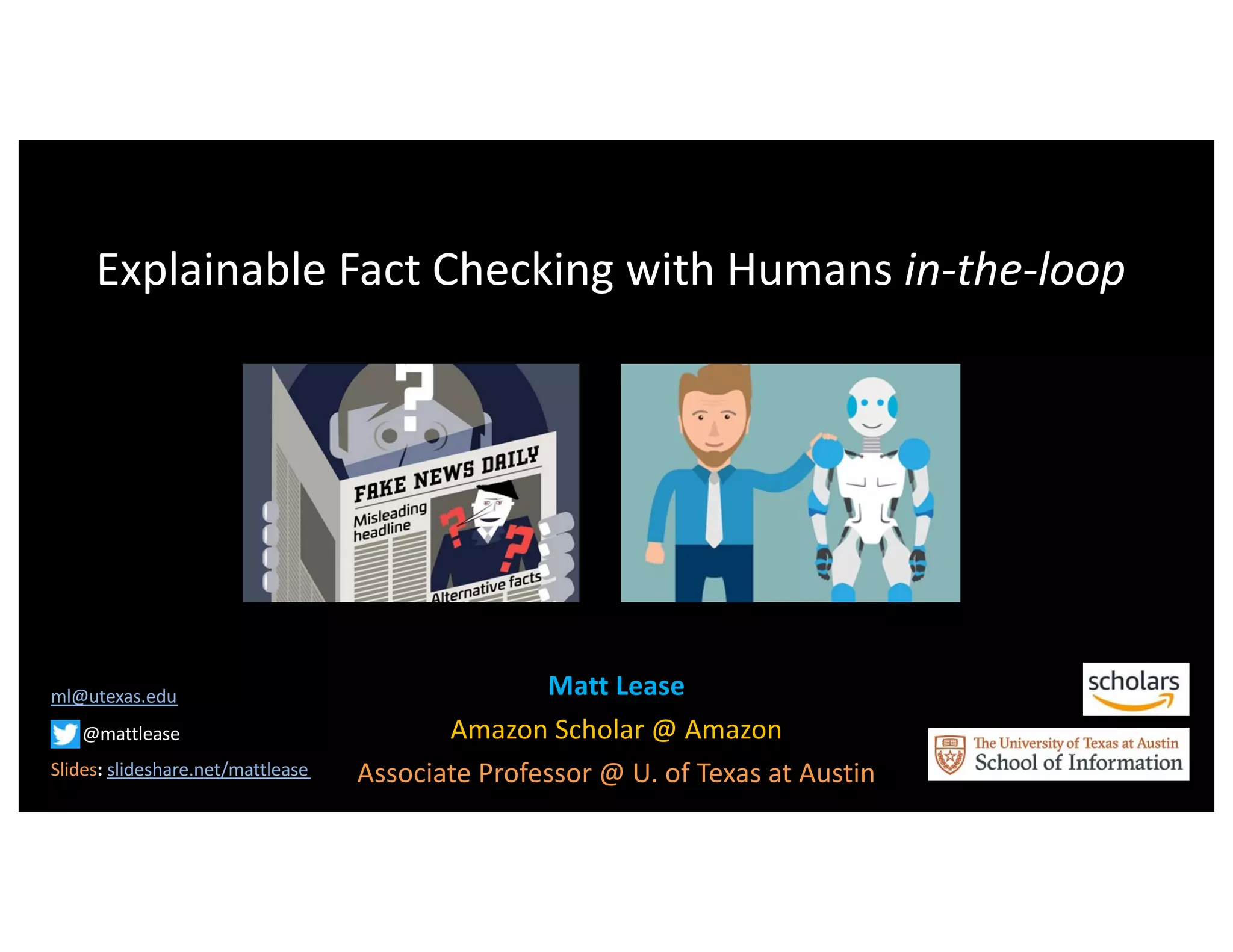 Explainable Fact Checking with Humans in-the-loop | PDF