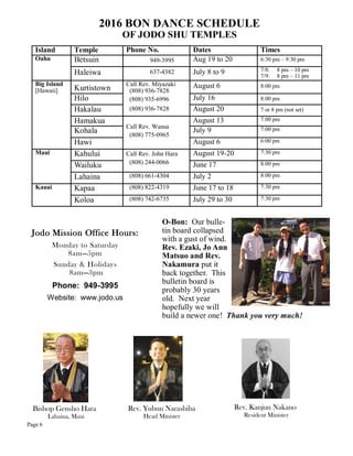 Jodo Mission Bulletin - August 2016 | PDF