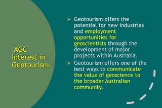 The National Geotourism Strategy and Implications for Geoscience ...