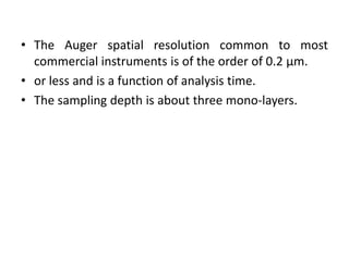 Auger electron spectroscopy | PPTX