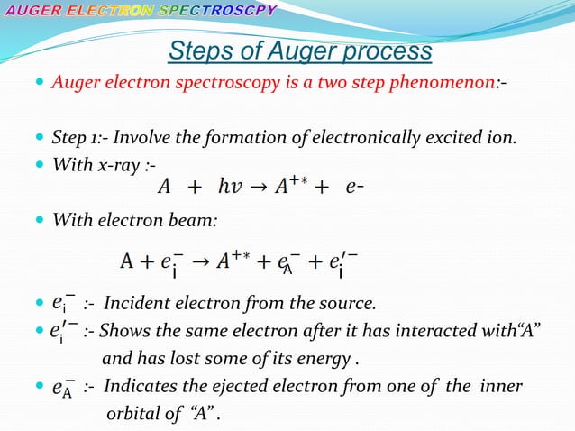 Auger Electron Spectroscopy | PPTX | Chemistry | Science