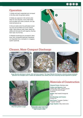 Auger Monster (JWC Environmental) - Modular Headworks System _ Ingles | PDF