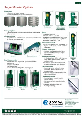 Auger Monster (JWC Environmental) - Modular Headworks System _ Ingles | PDF