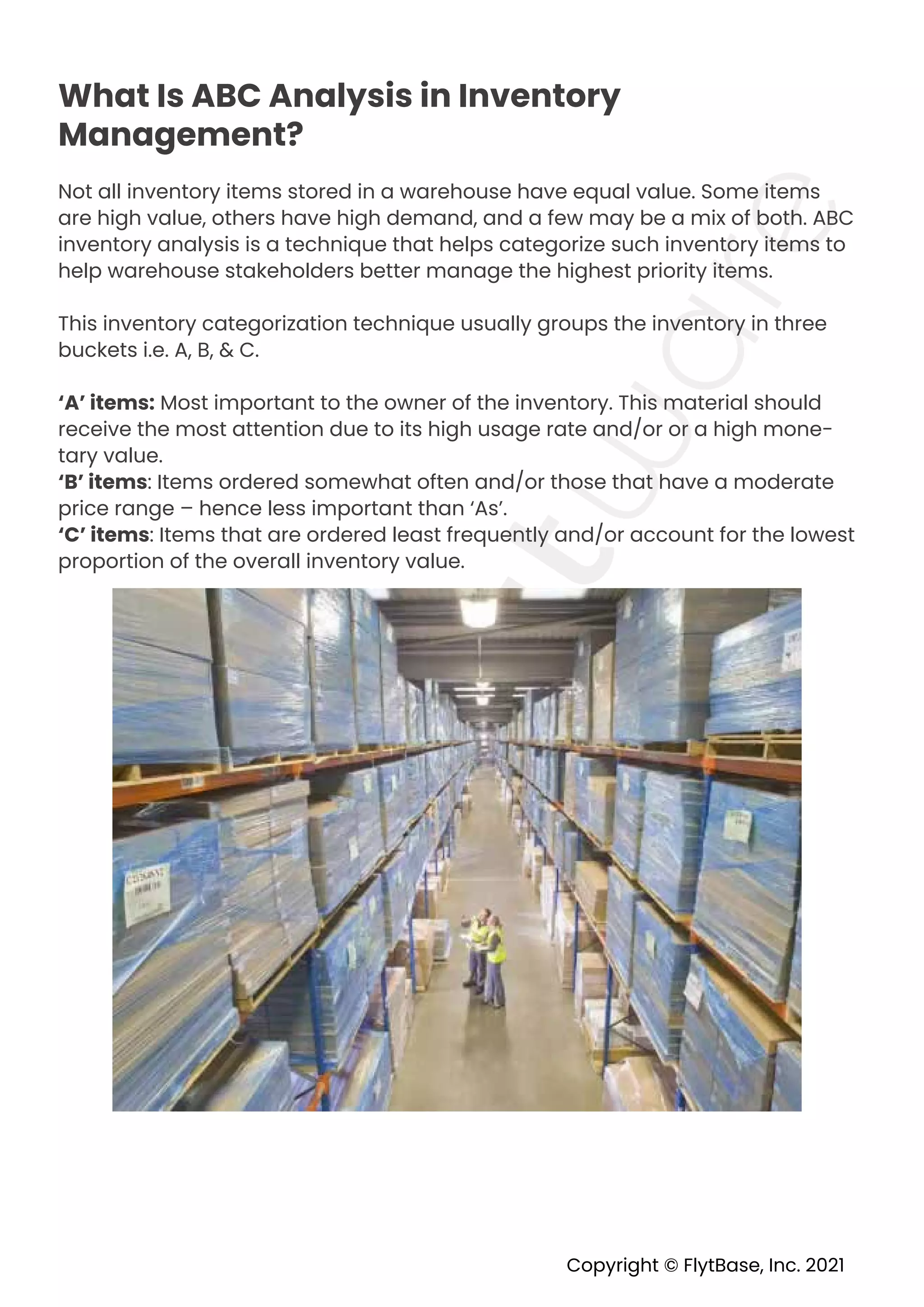 Augment ABC inventory analysis using drones in warehouses | PDF