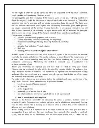 Augmentation of labour-Clinical Teaching | DOCX
