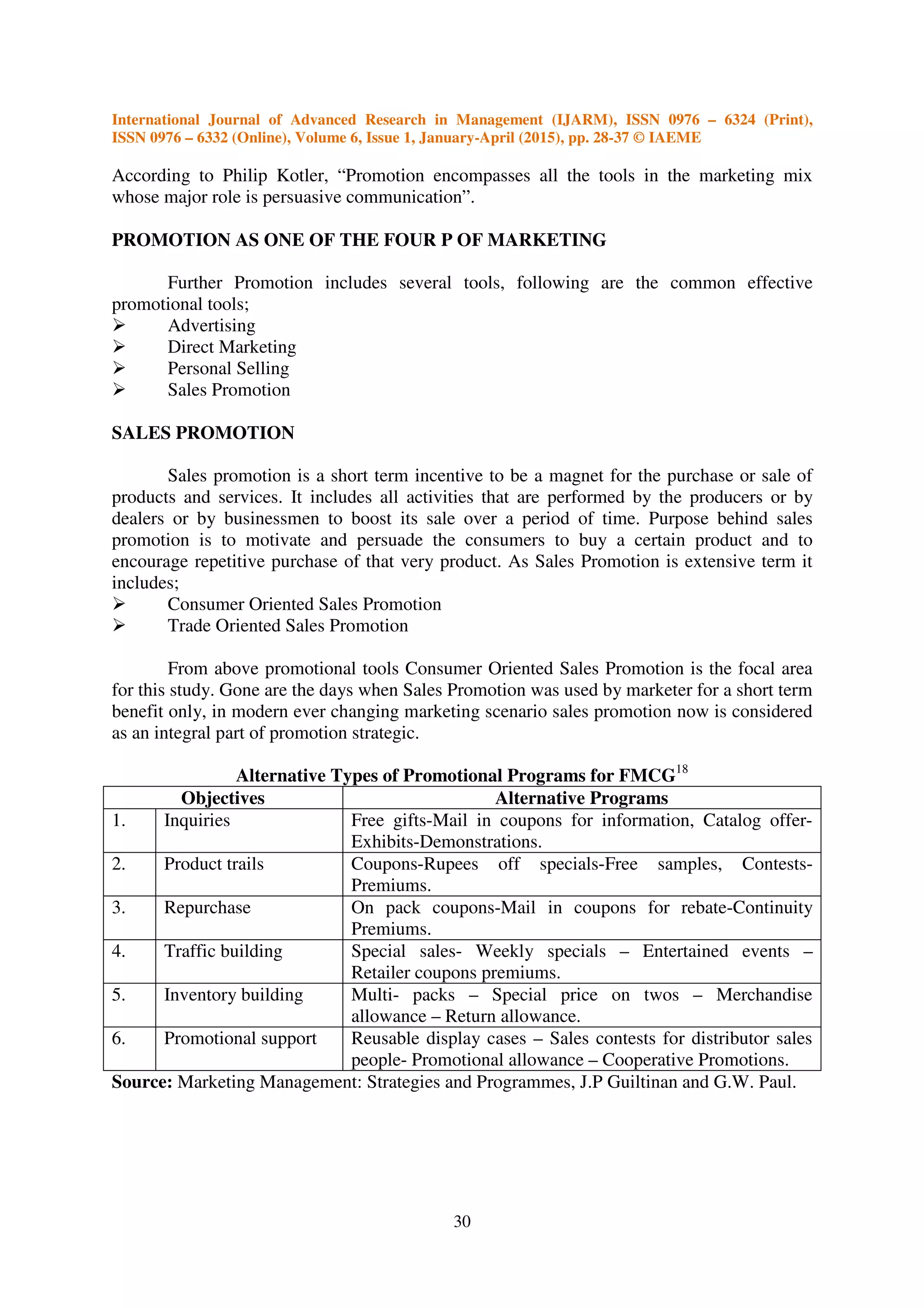 Augmentation of promotion sensitivity for fmcg in india | PDF
