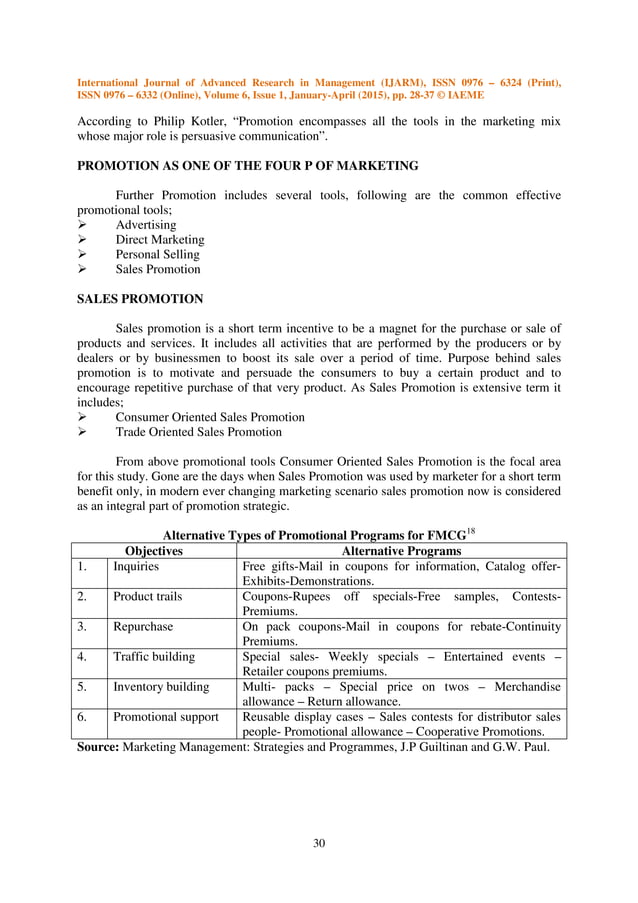 Augmentation of promotion sensitivity for fmcg in india | PDF