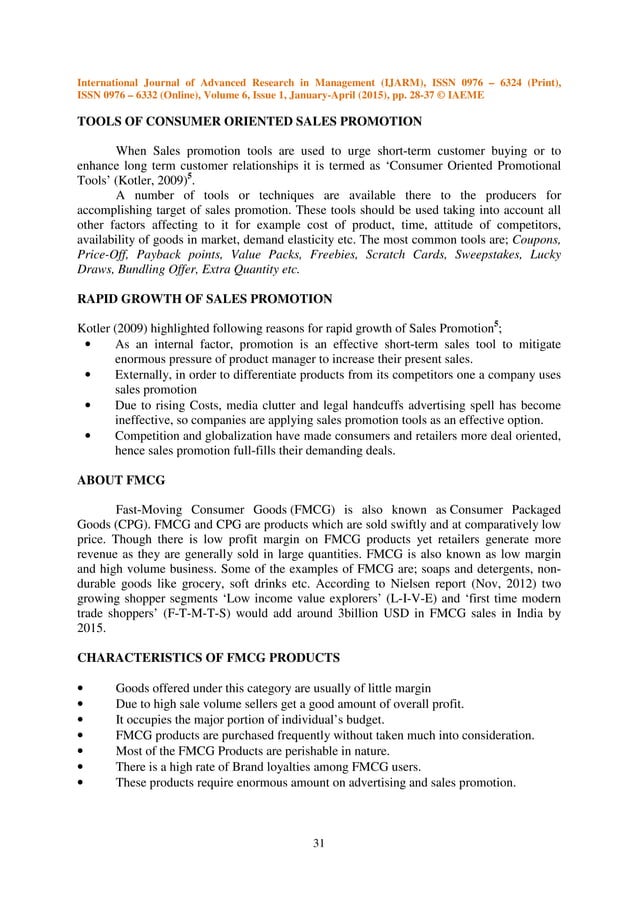 Augmentation of promotion sensitivity for fmcg in india | PDF