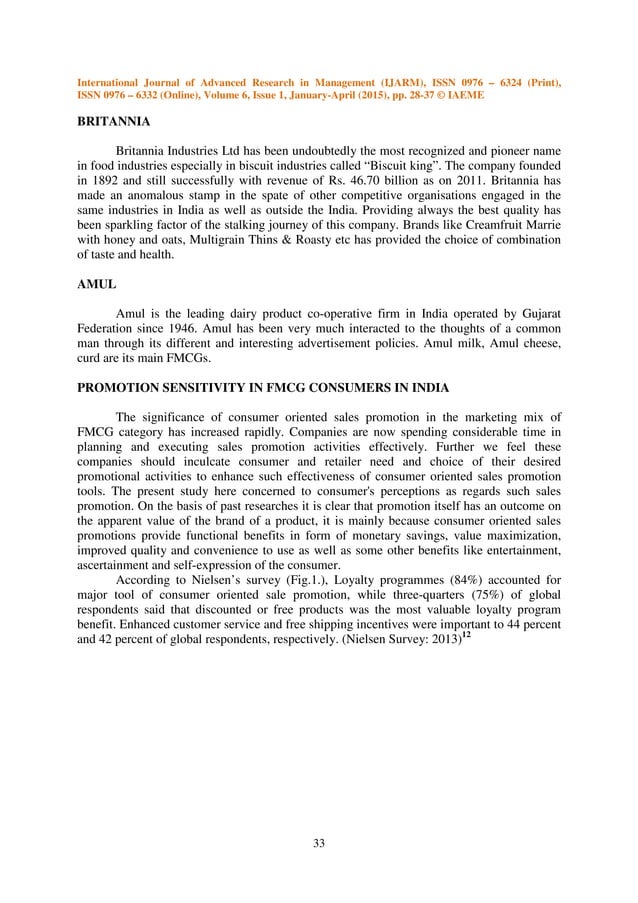 Augmentation of promotion sensitivity for fmcg in india | PDF