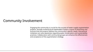 Augmentation of Water Supply on irrigation engineering | PPTX