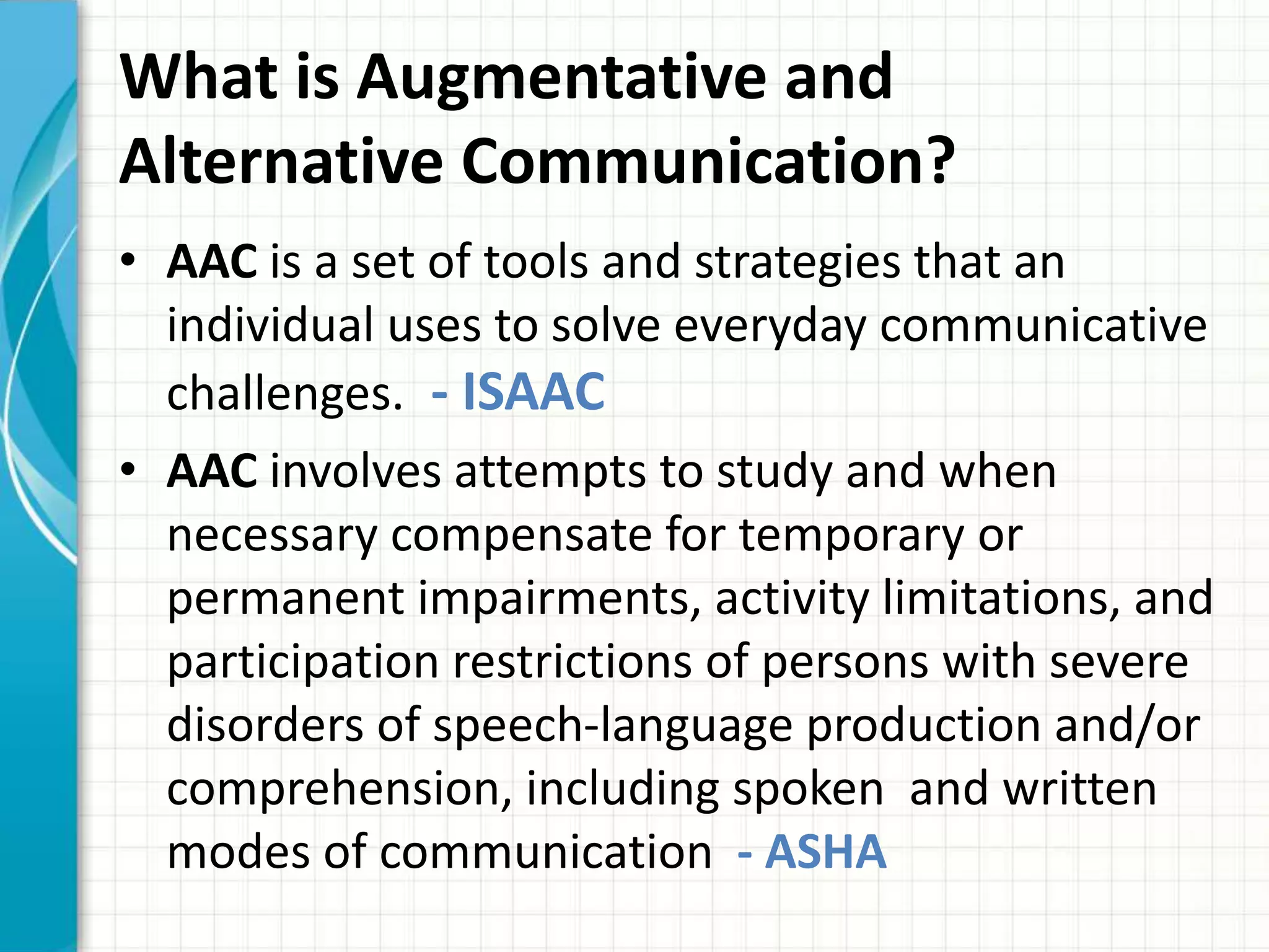 Augmentative And Alternative Communication Pptx