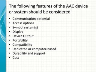 Augmentative and alternative communication | PPTX