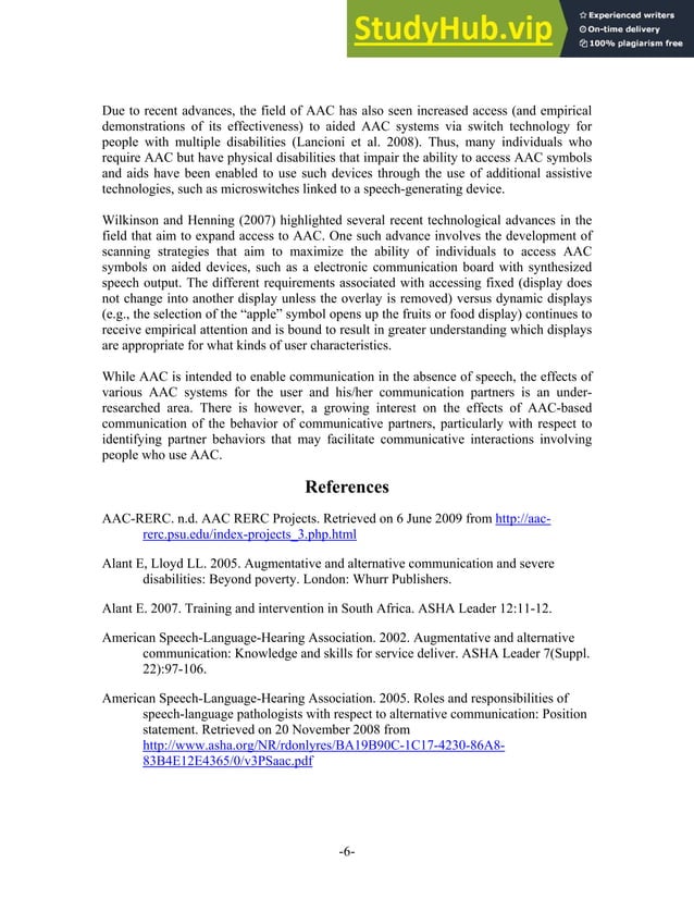 Augmentative And Alternative Communication | PDF