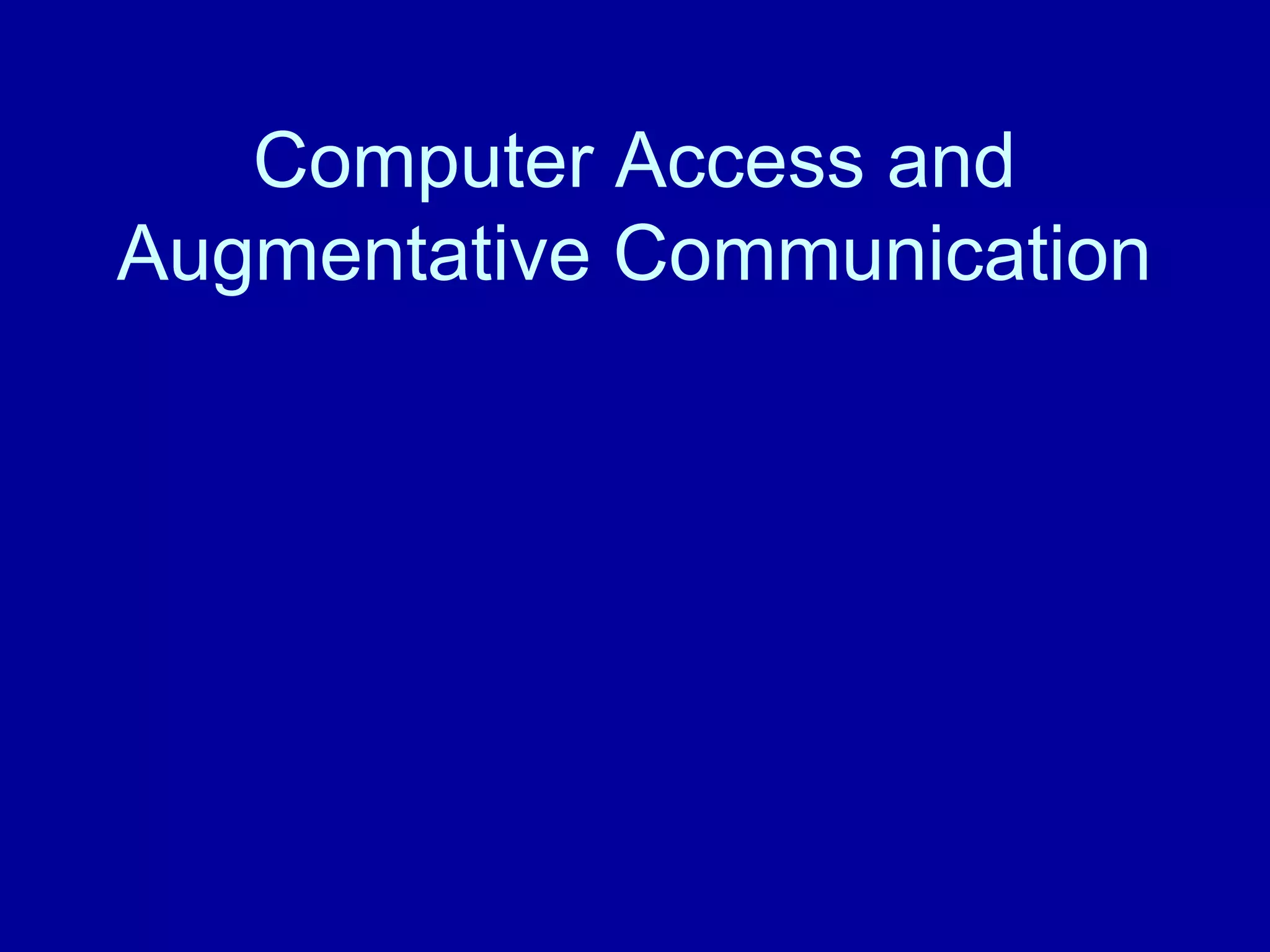 Augmentative and alternative communication systems | PPT