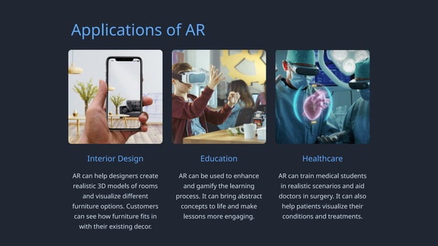 Basic concept of Augmented Reality and its applications | PPTX | Augmented Reality | Technology ...