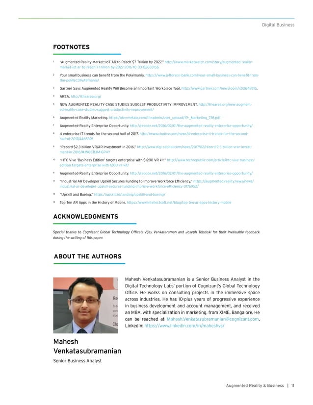 Augmented Reality & Business: Bridging Virtual & Physical Gaps | PDF