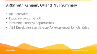Augmented Reality On iOS With ARKit Xamarin and C# | PPT