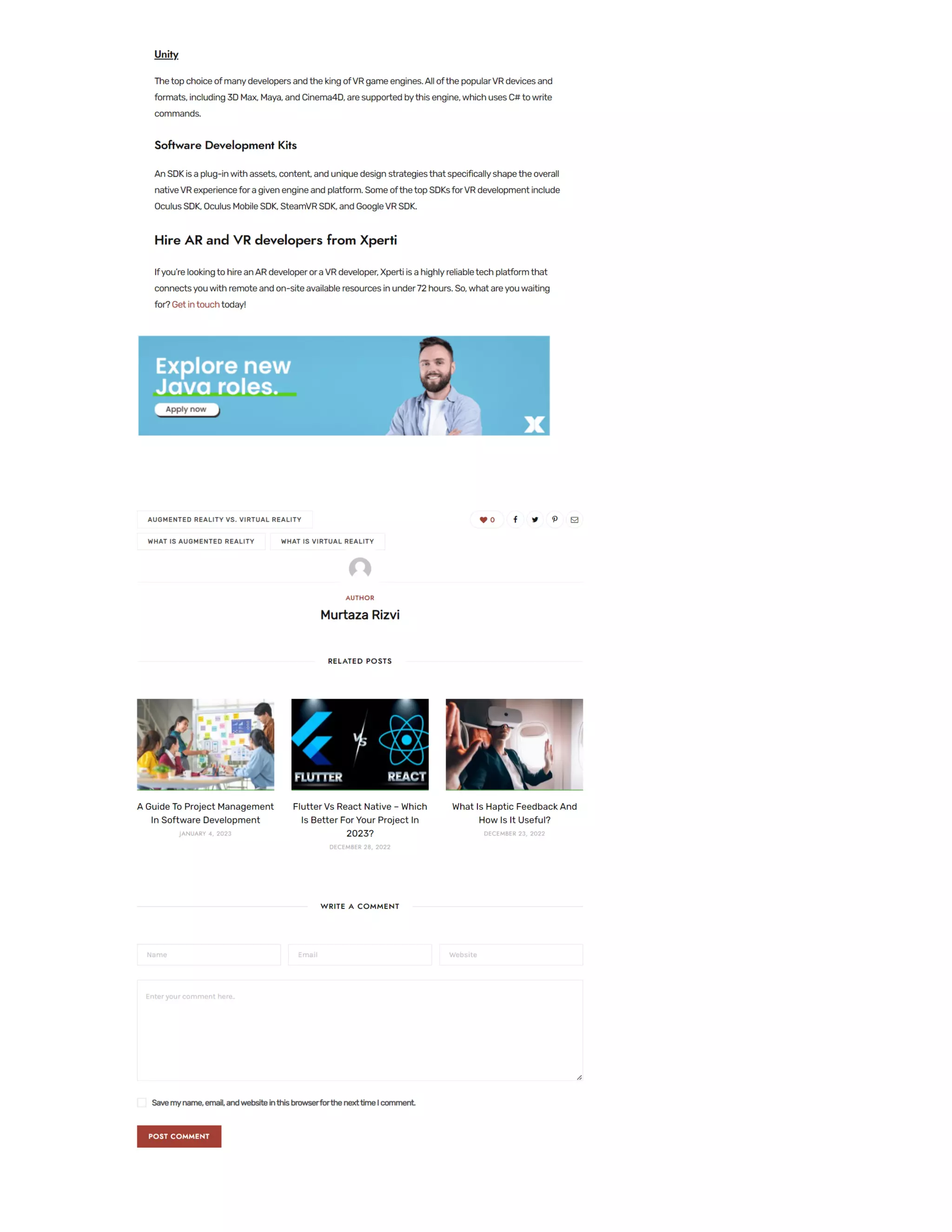 A Developer’s Dilemma: Augmented Reality Vs. Virtual Reality | PDF