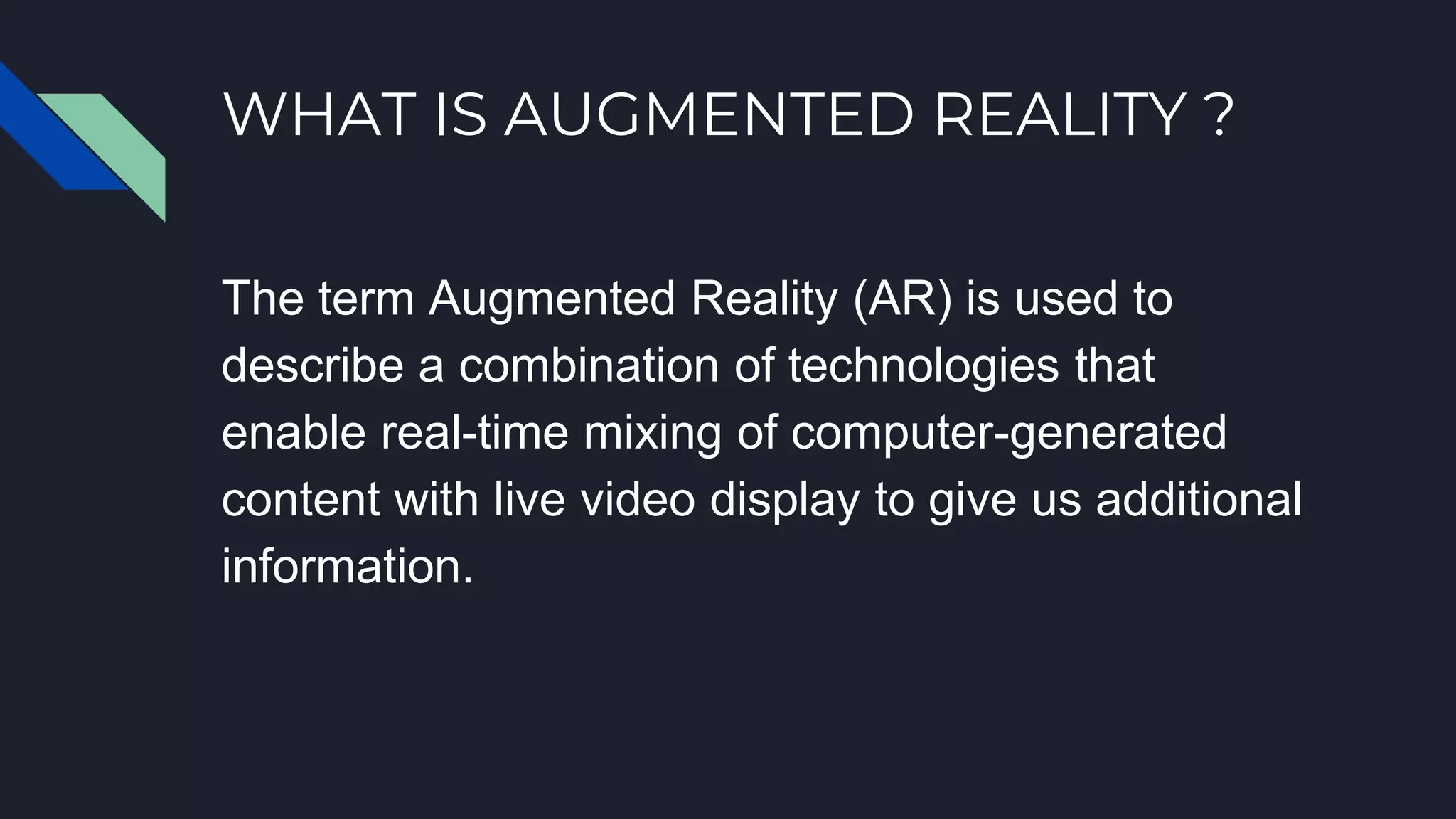 Augmented reality And Its Application | PPTX