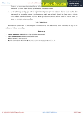 Augmented Reality | PDF | Augmented Reality | Technology & Computing