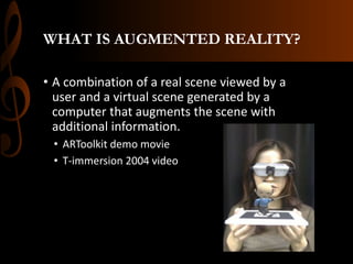 Augmented reality (Access virtual world) | PPT | Free Download