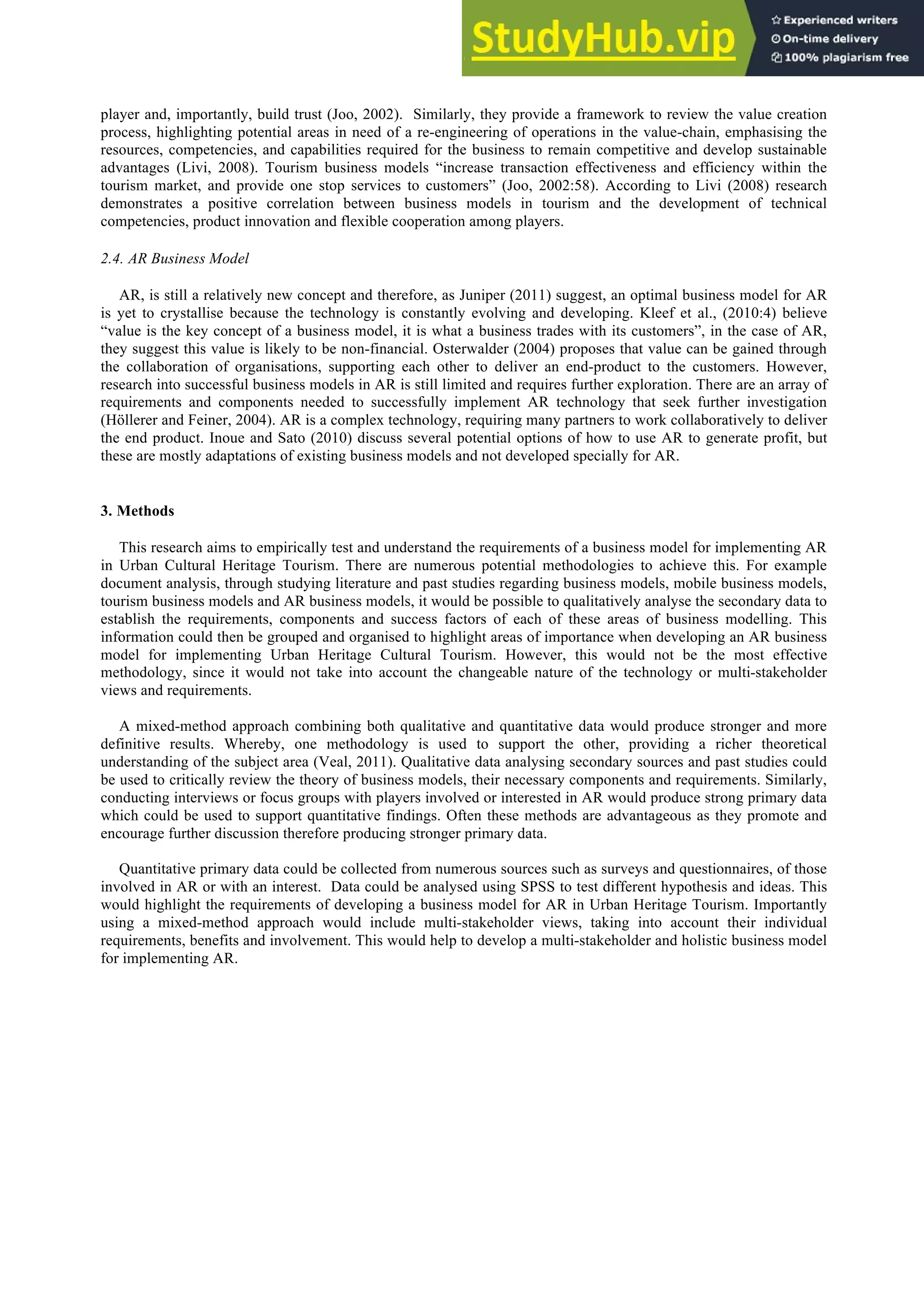 Augmented Reality (AR) Business Models In Urban Cultural Heritage ...