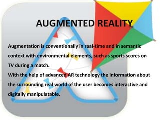Augmented reality using Triggered by Image Recognition | PPT