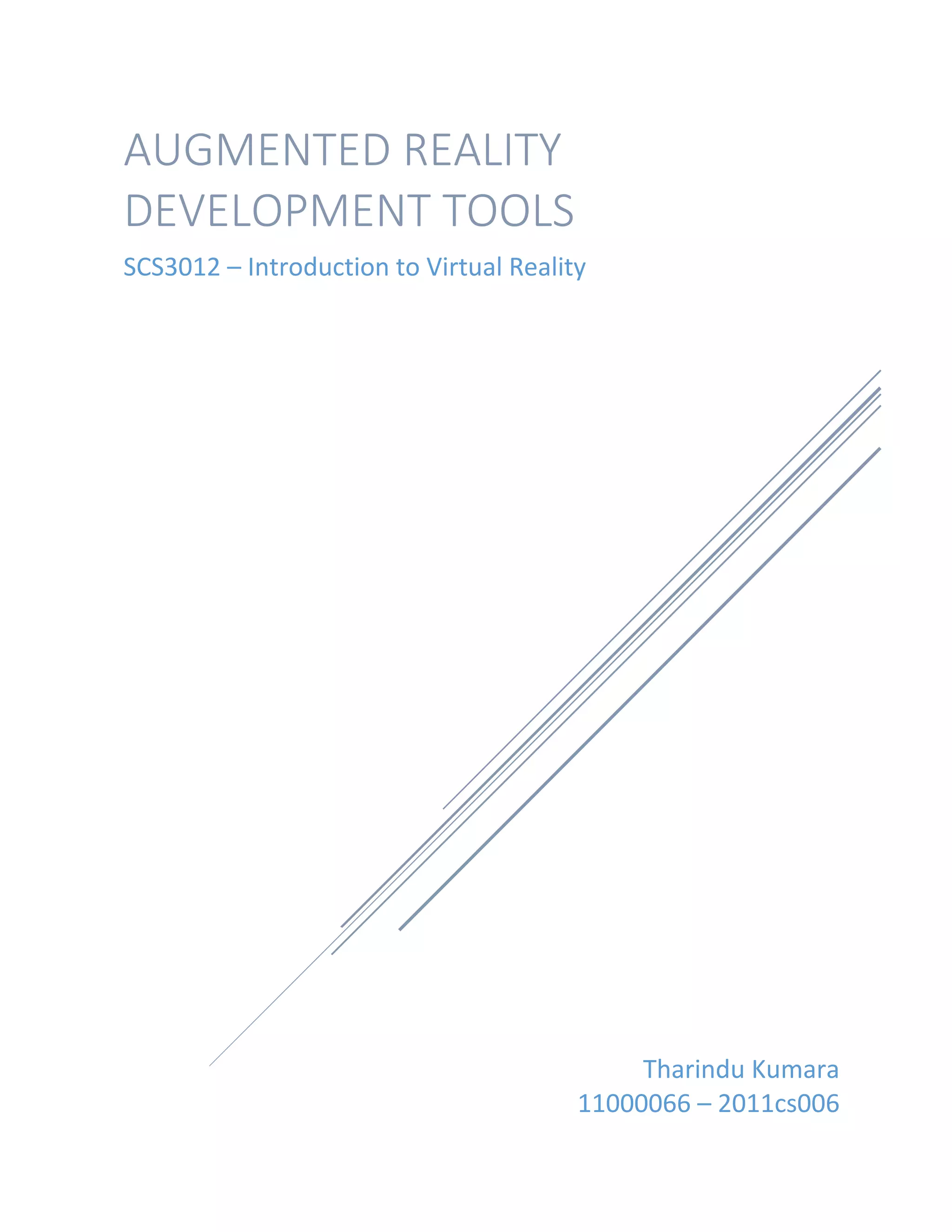 Augmented Reality Development Tools | PDF