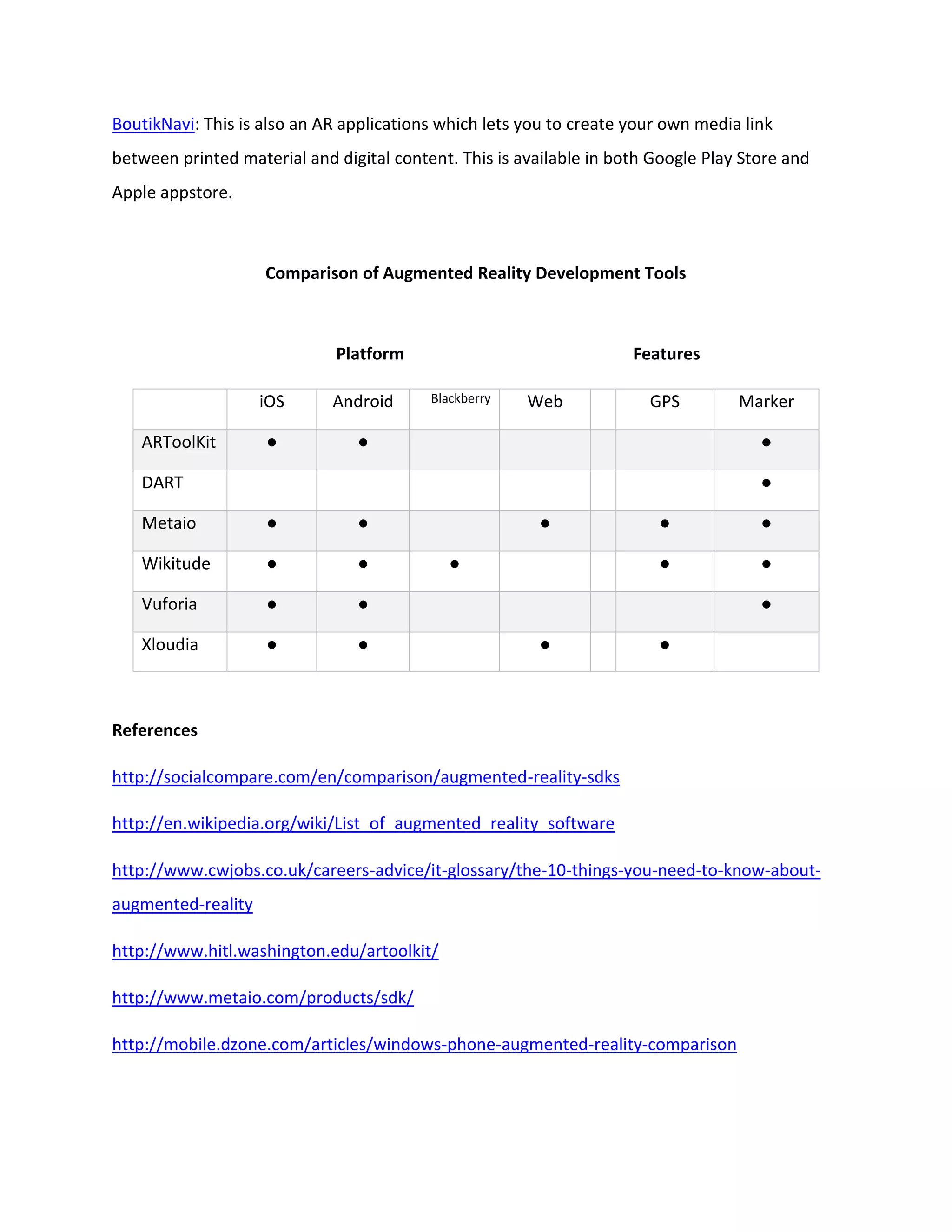 Augmented Reality Development Tools | PDF