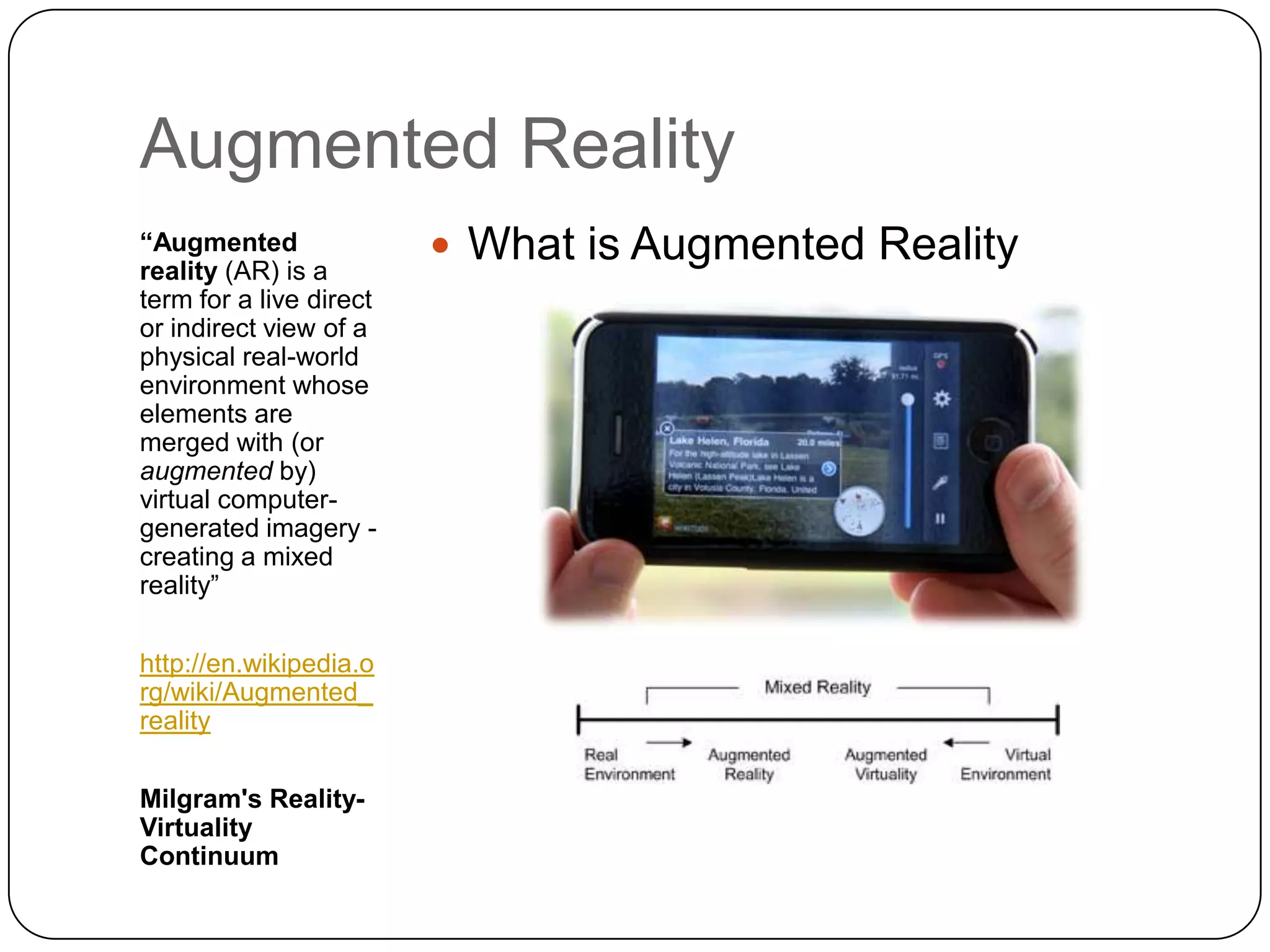 Augmented Reality Fieldtrips | PPTX | Augmented Reality | Technology & Computing