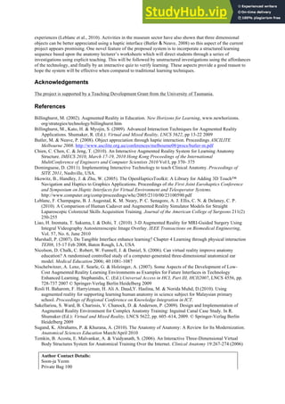 Augmented Reality For Learning Anatomy | PDF