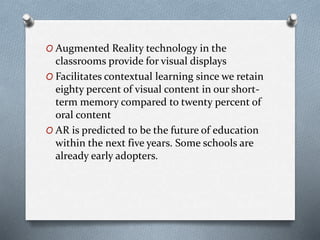 Augmented reality in education | PPTX