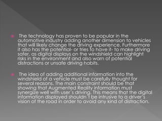 Augmented reality in future cars | PPT