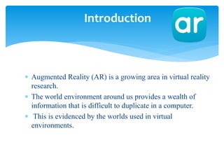 Augmented reality ppt | PPTX