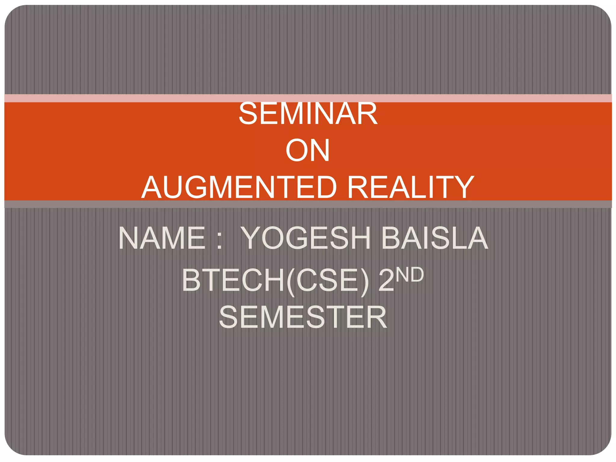 Augmented reality ppt | PPT