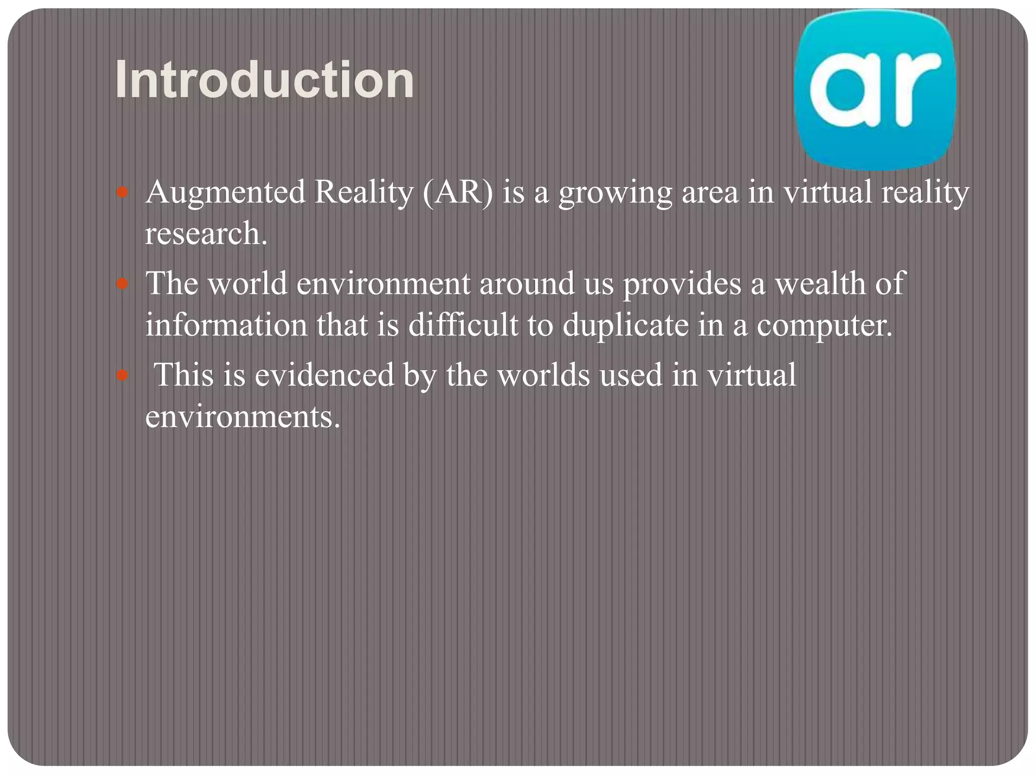 Augmented reality ppt | PPT