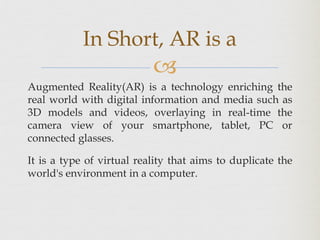 Augmented reality presentation_vivek_ghai_panacea_infoech | PPTX