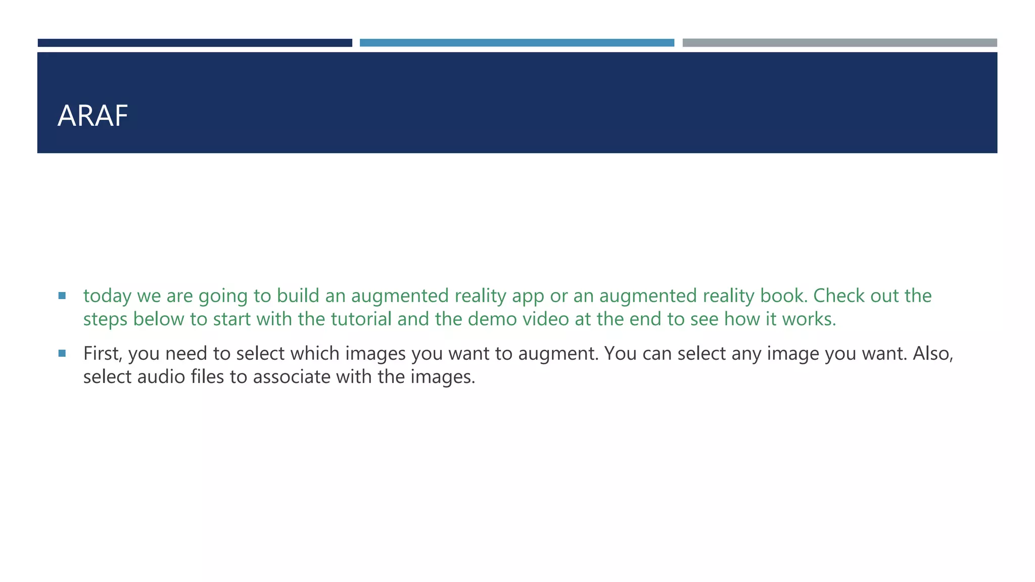 Augmented reality session 2 | PPTX | Augmented Reality | Technology & Computing