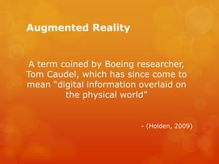 Augmented reality the evolution of human computer interaction | PDF