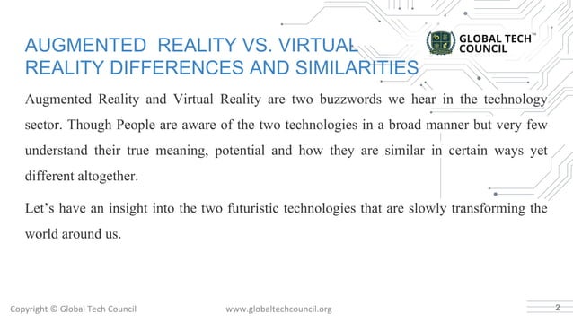 Augmented reality vs. virtual reality differences and similarities | PDF