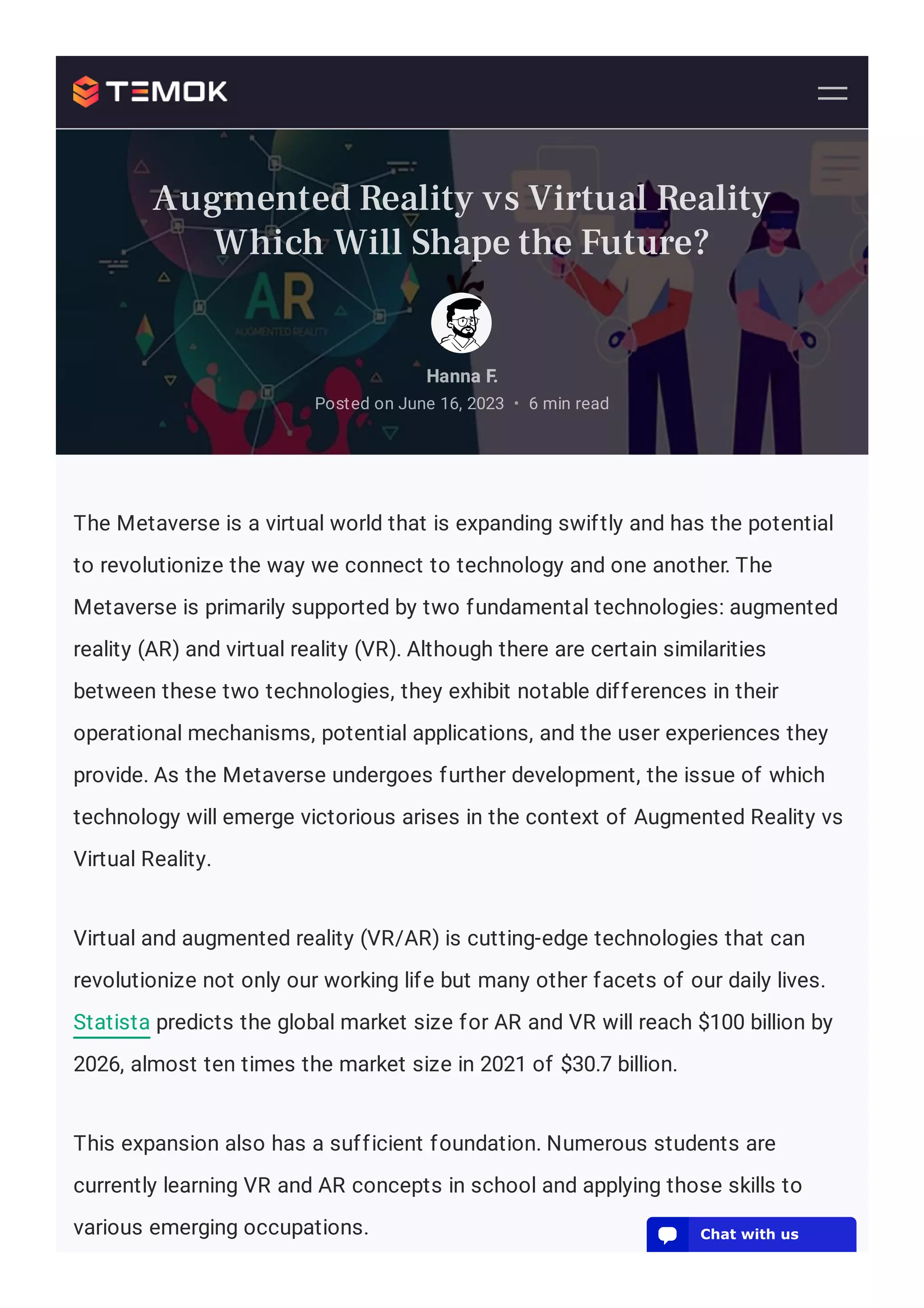 Augmented Reality vs Virtual Reality Which Will Shape the Future? | PDF