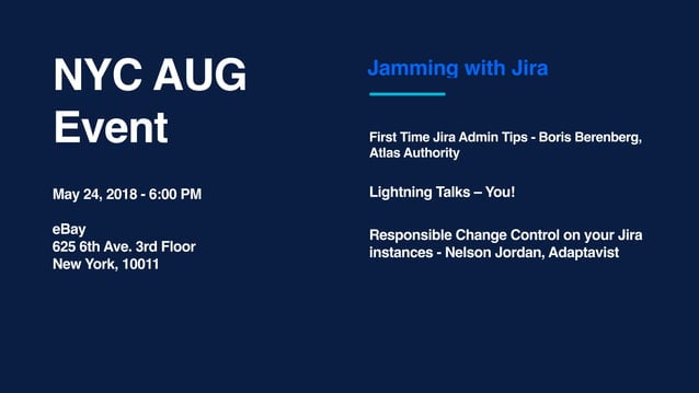 NYC Atlassian User Group Overview | PPT