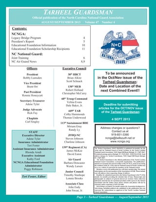 August/September 2013 Tarheel Guardsman | PDF