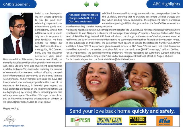 The ABC Vision Diaspora Edition August 2012 | PPT