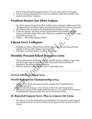 August 2014 news headlines | PDF