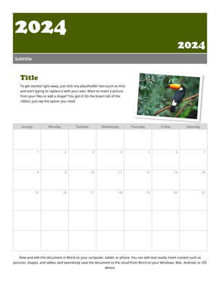 August calendar 2024 abcdefghijklmnopqrst | DOCX