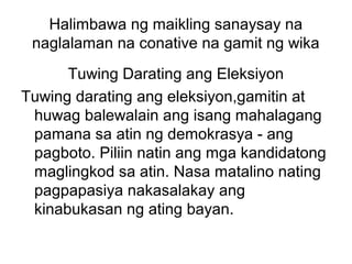 Conative, Informative at Labeling na Gamit ng Wika | PPT