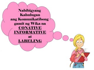 Conative, Informative at Labeling na Gamit ng Wika | PPT