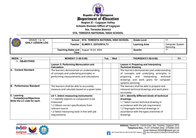 Lesson Plan Computer System Servicing NC II | PPT